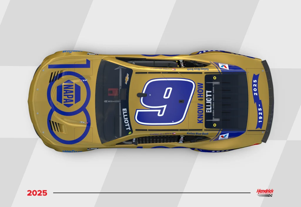 Chase Elliott Unveils Striking NAPA 100th Anniversary Paint Scheme at ...